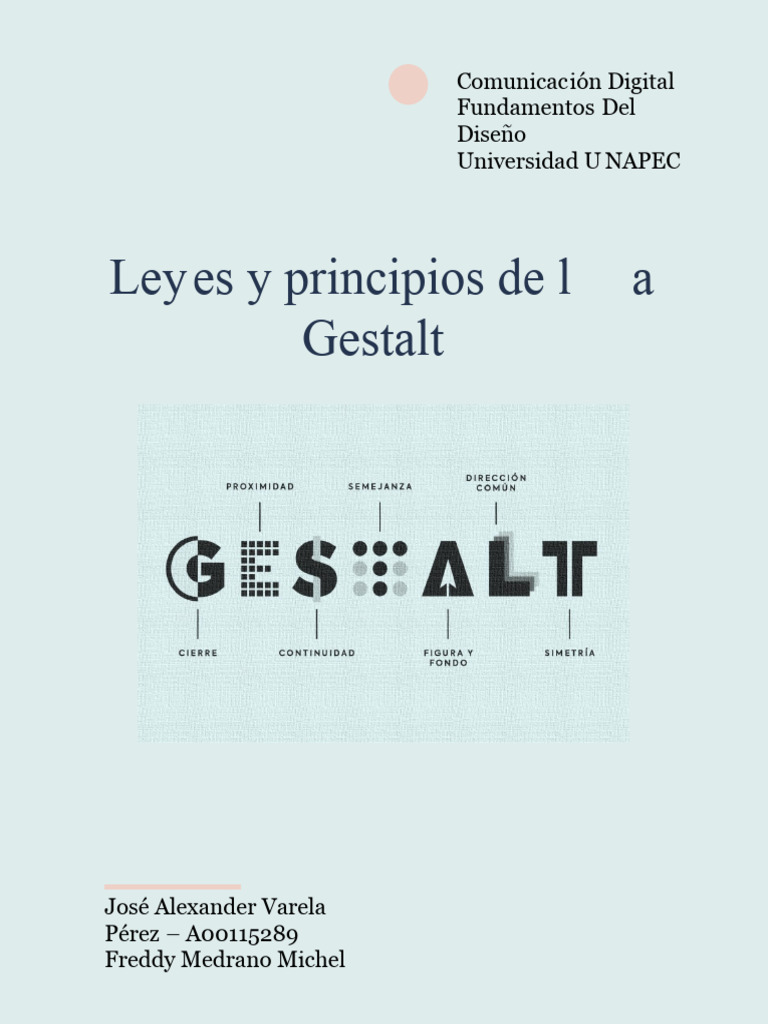Leyes y Principios de La Gestalt | PDF | Relaciones personales, crianza ...