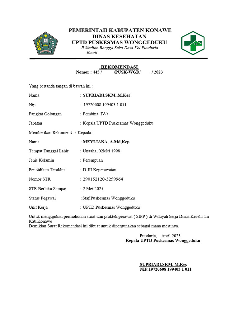 Surat Permohonan Pembuatan Sipp | PDF