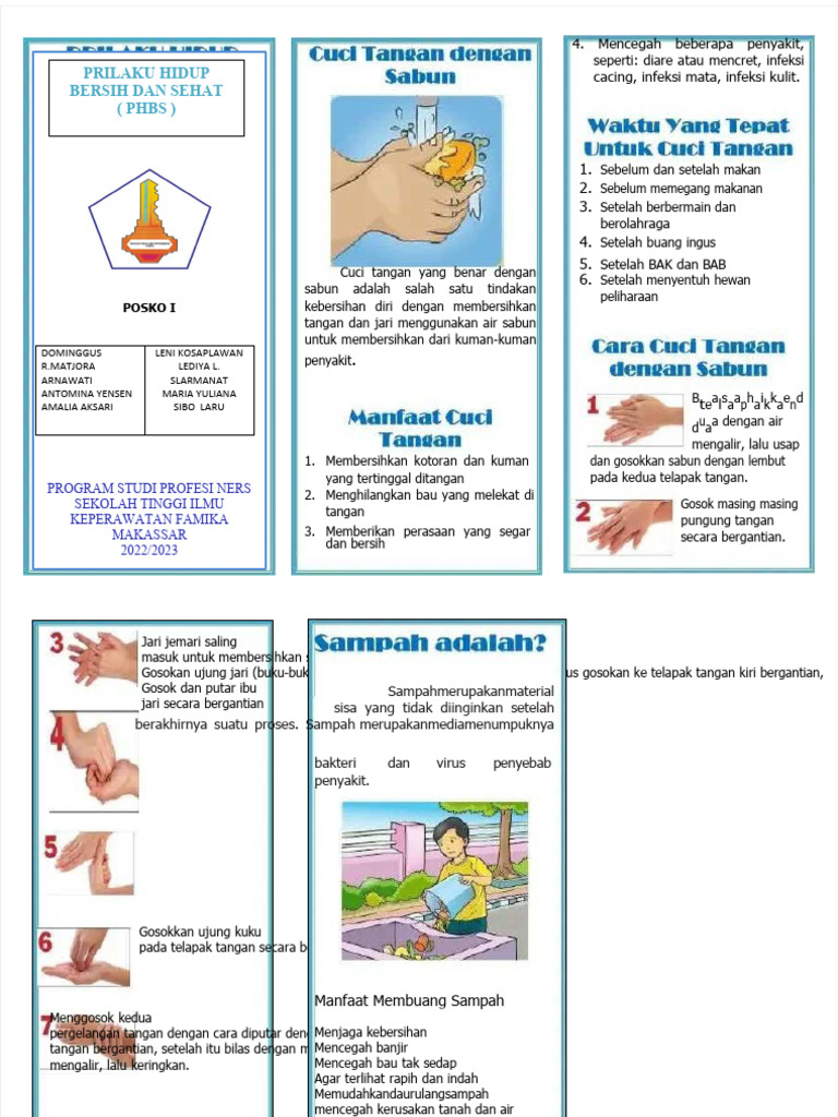 PDF Leaflet Phbs Cuci Tangan | PDF