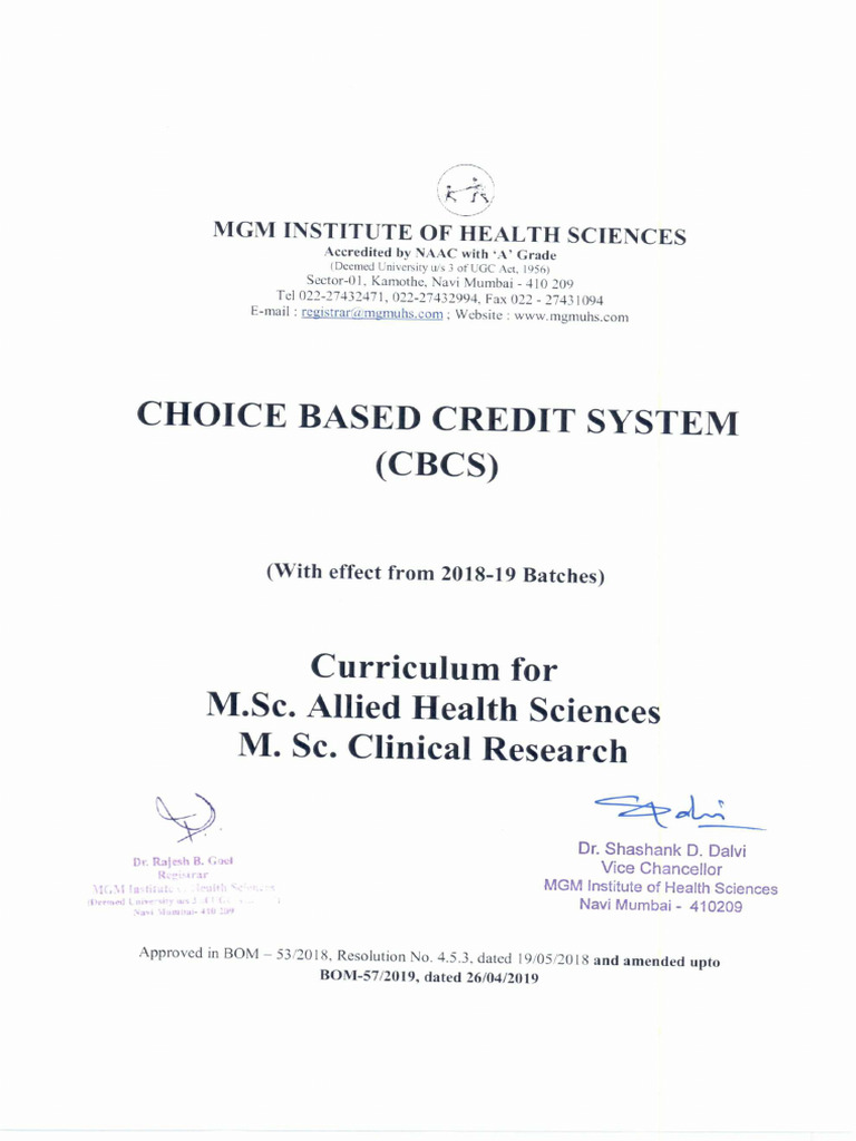 MSC Clinical Research CBCS | PDF
