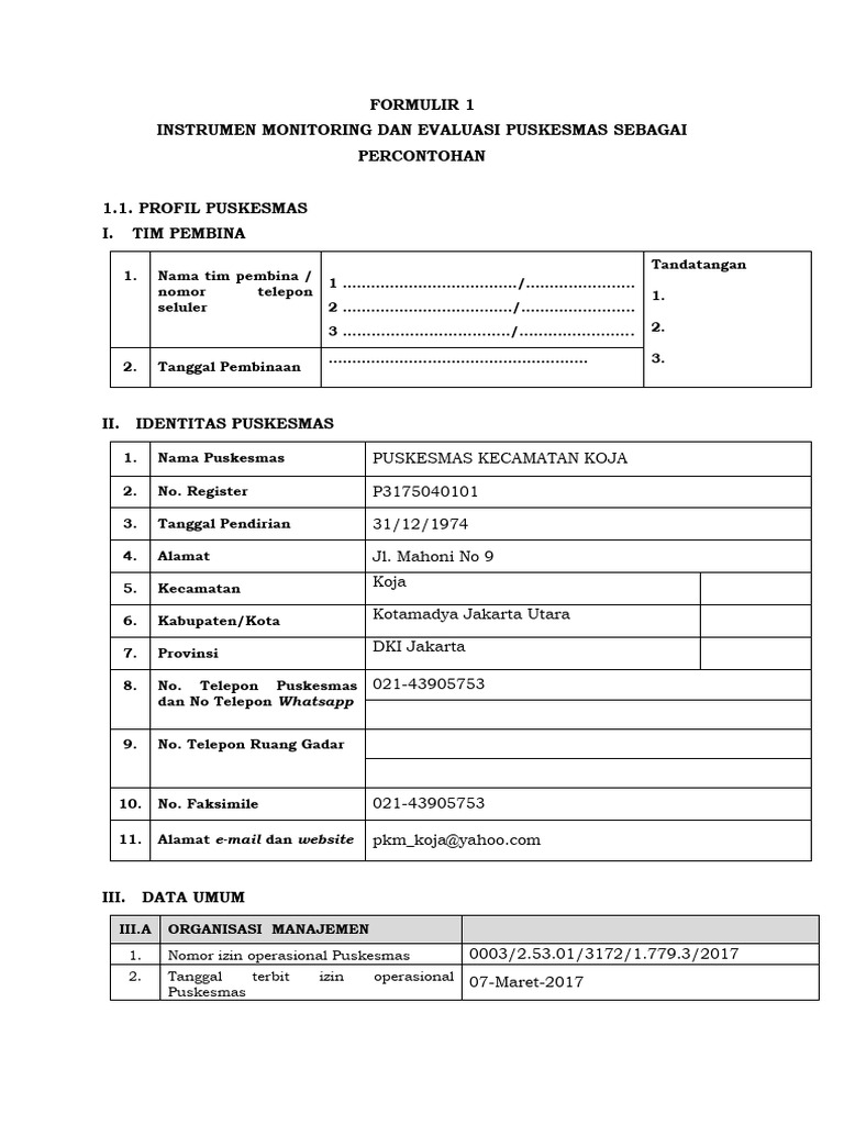 Instrumen Monev PKM Percontohan PKC KOJA | PDF
