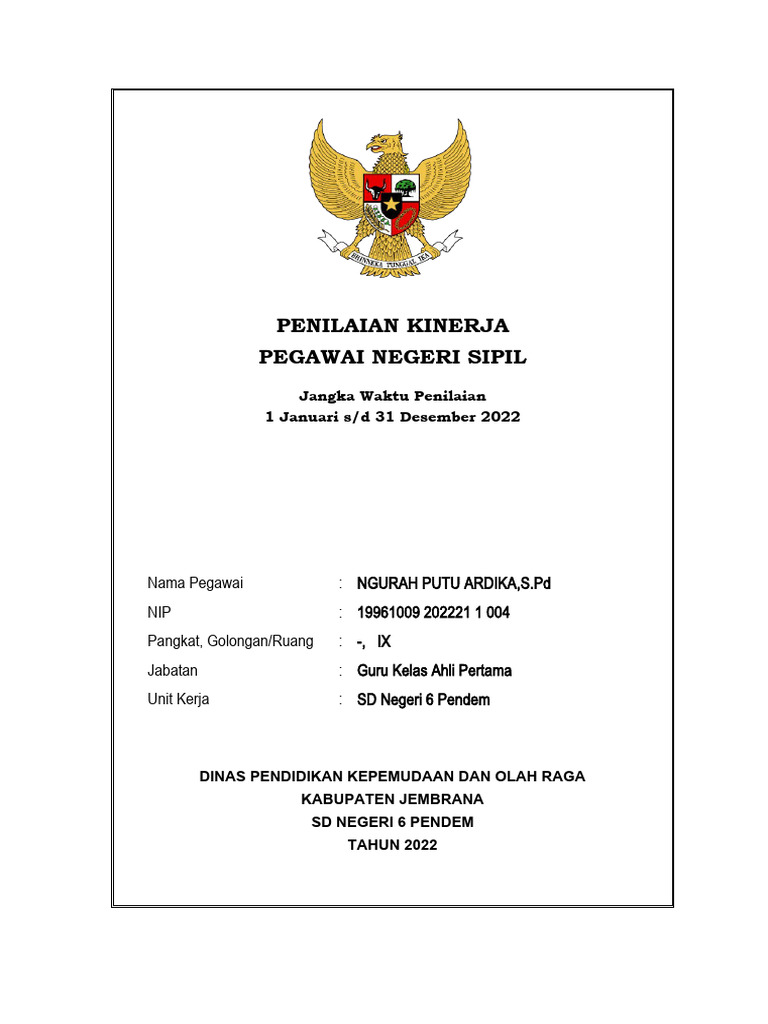 Panduan Form SKP JA JF Kuantitatif | PDF