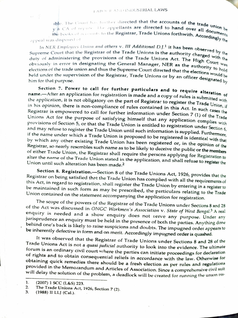 Registration of Trade Unions | PDF | Appeal | Supreme Courts