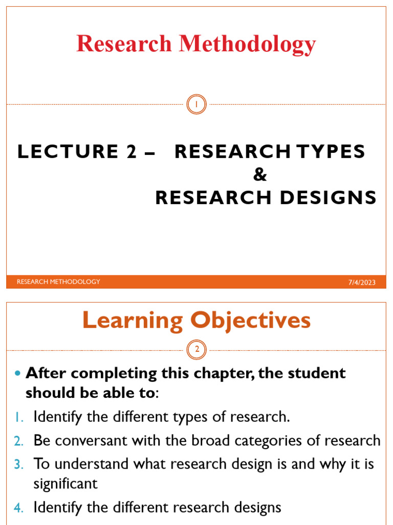 Types and Designs of Research Methods | PDF | Methodology | Experiment