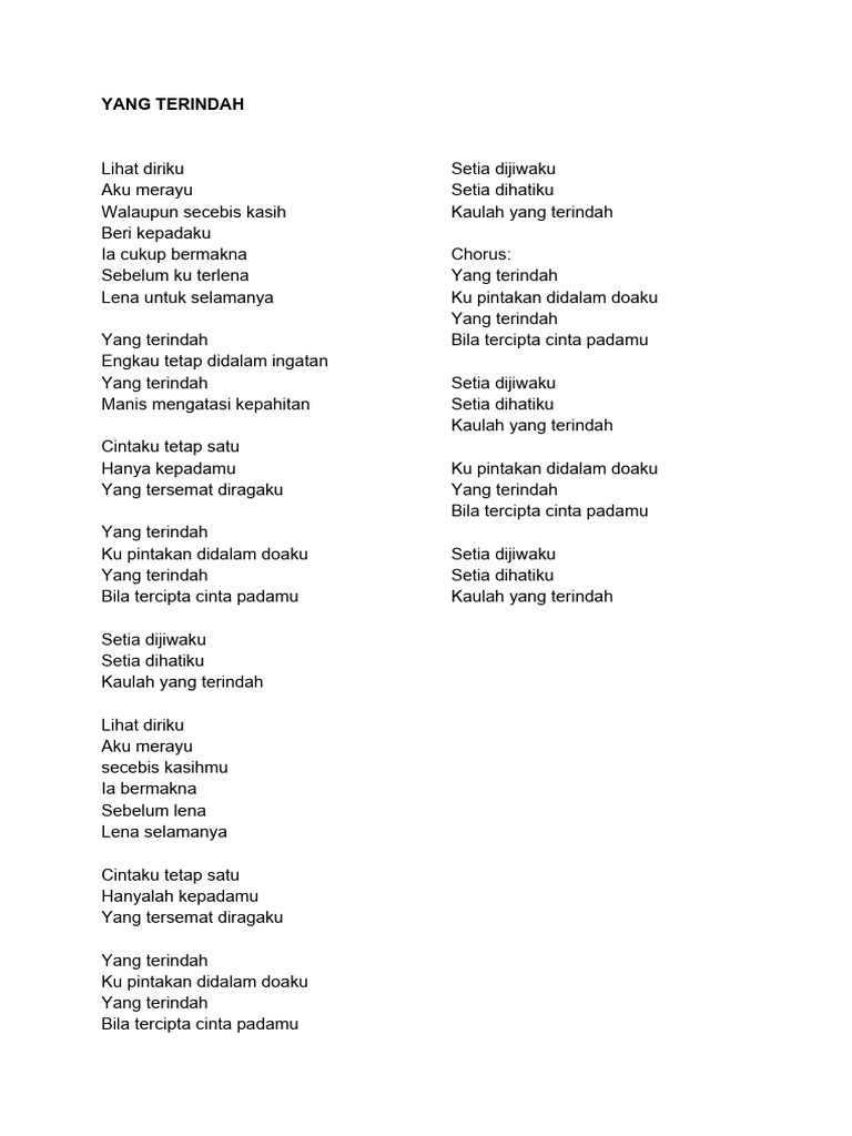 Yang Terindah | PDF