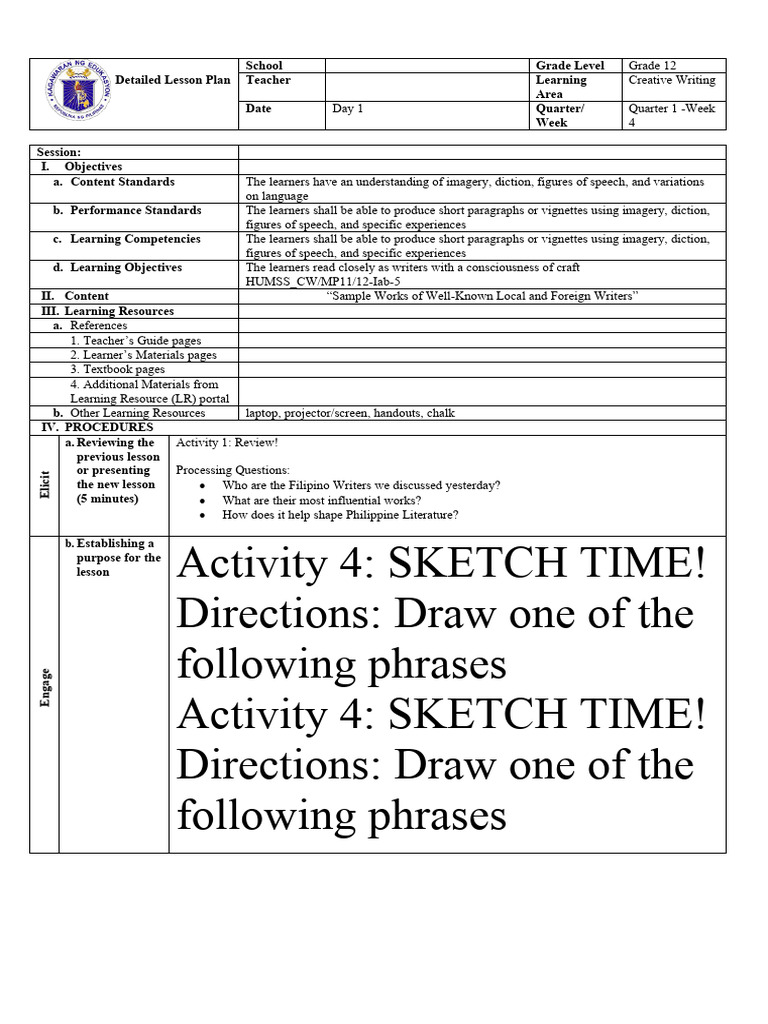 Creative Writing Week 5 - Day 3 | PDF | Experience | Learning