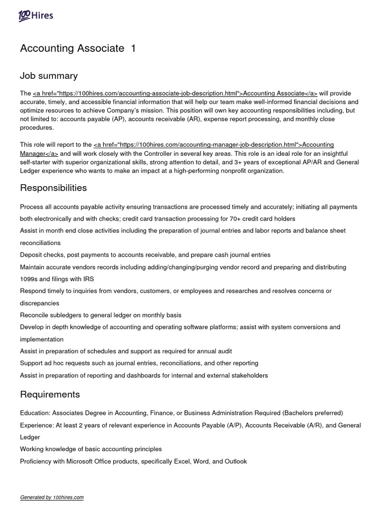 Accounting Associate | PDF