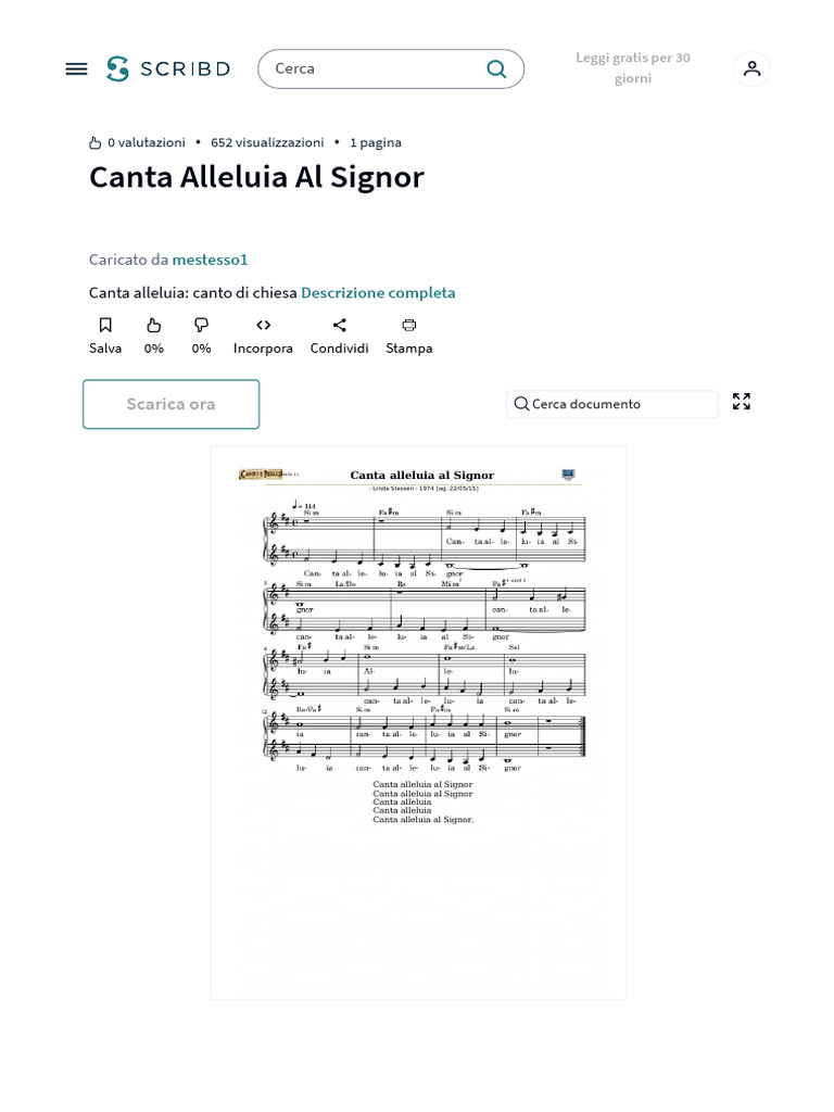 Canta Alleluia Al Signor - PDF | PDF