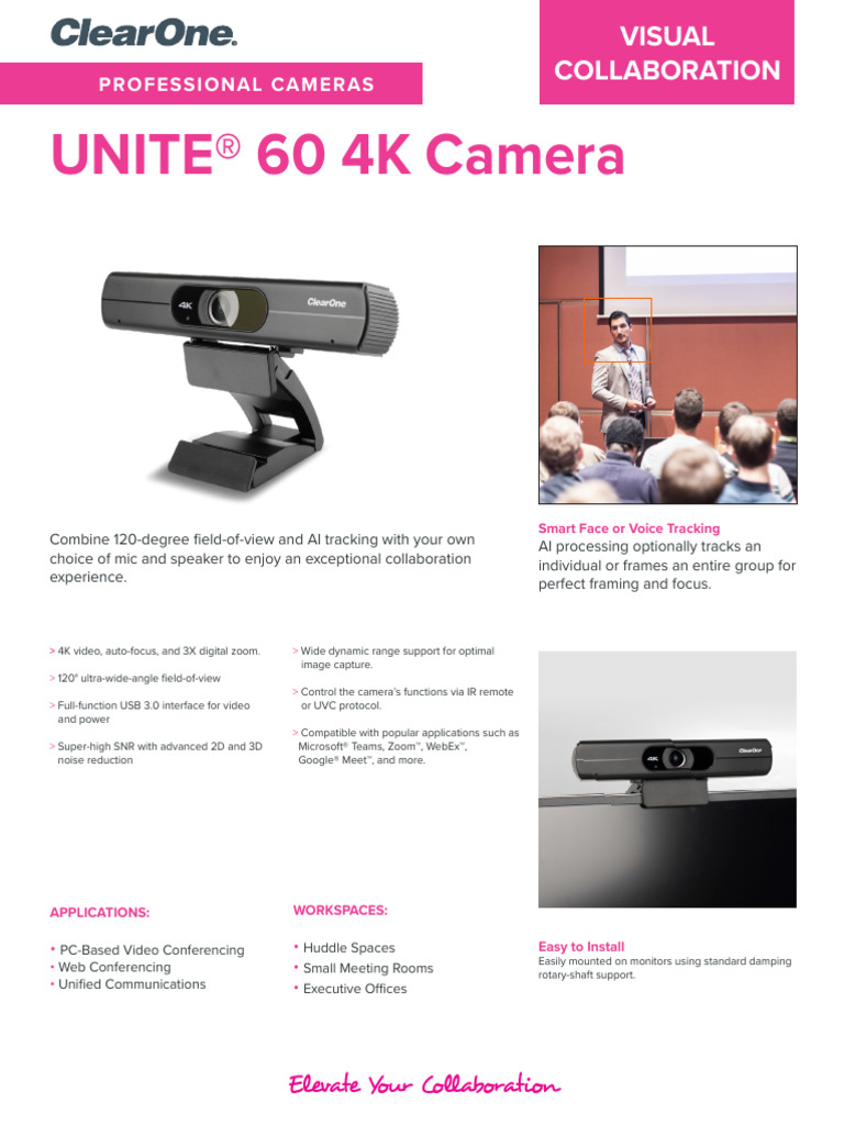 UNITE 60 4K Camera | PDF | Camera | Video