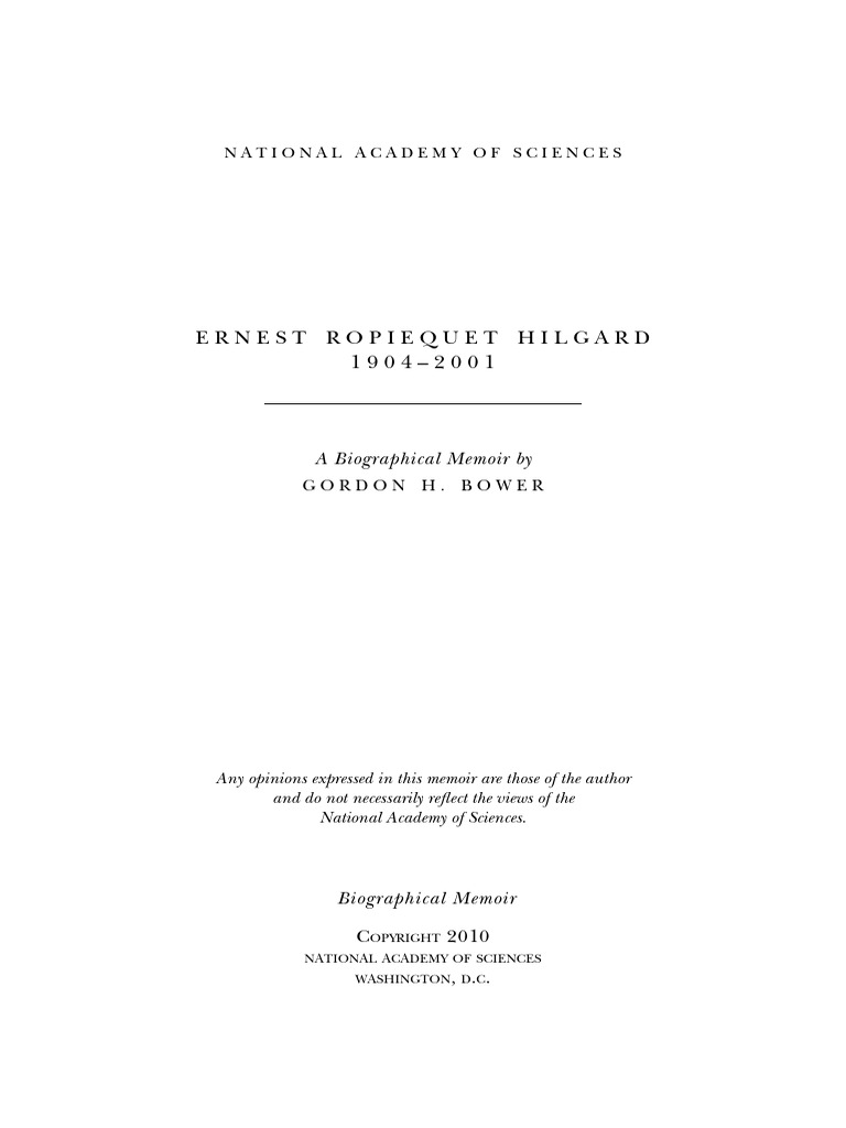 Hilgard Ernest | PDF | Hypnosis | Psychology