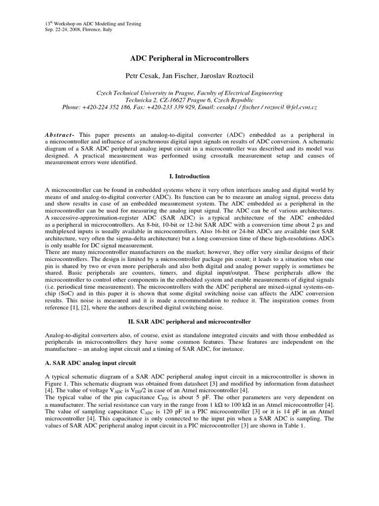 ADC Peripherals in Microcontrollers | PDF
