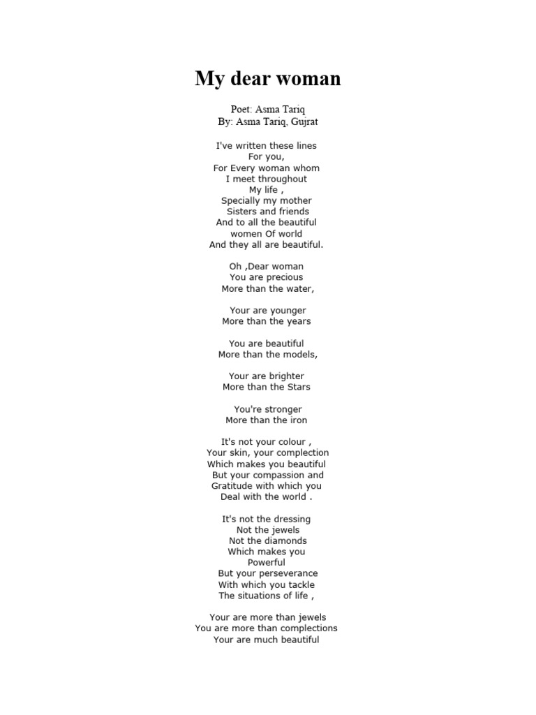 My Dear Woman | PDF | Poetry