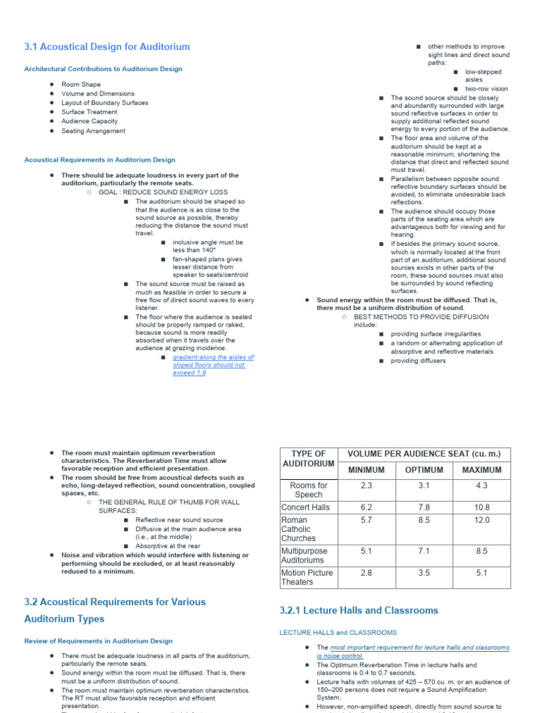 MODULE 3 - Auditorium Acoustics | PDF