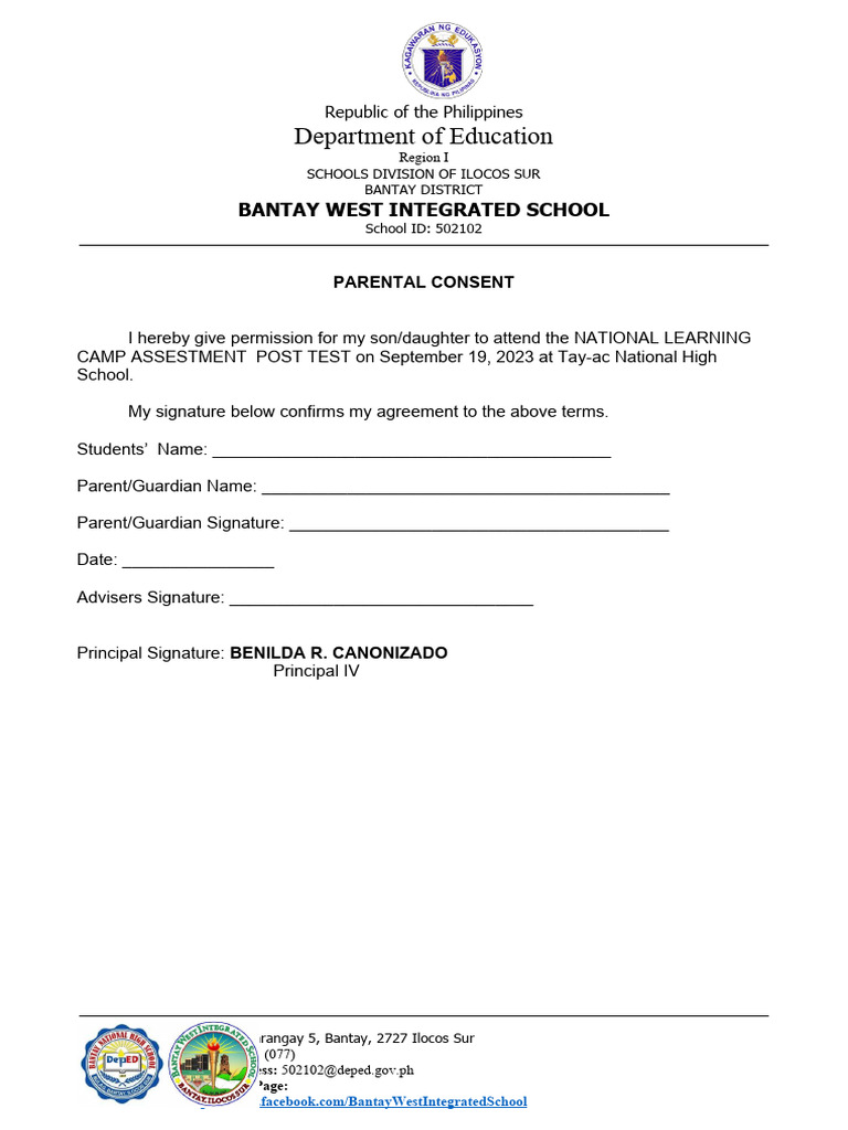 Parental Concent | PDF