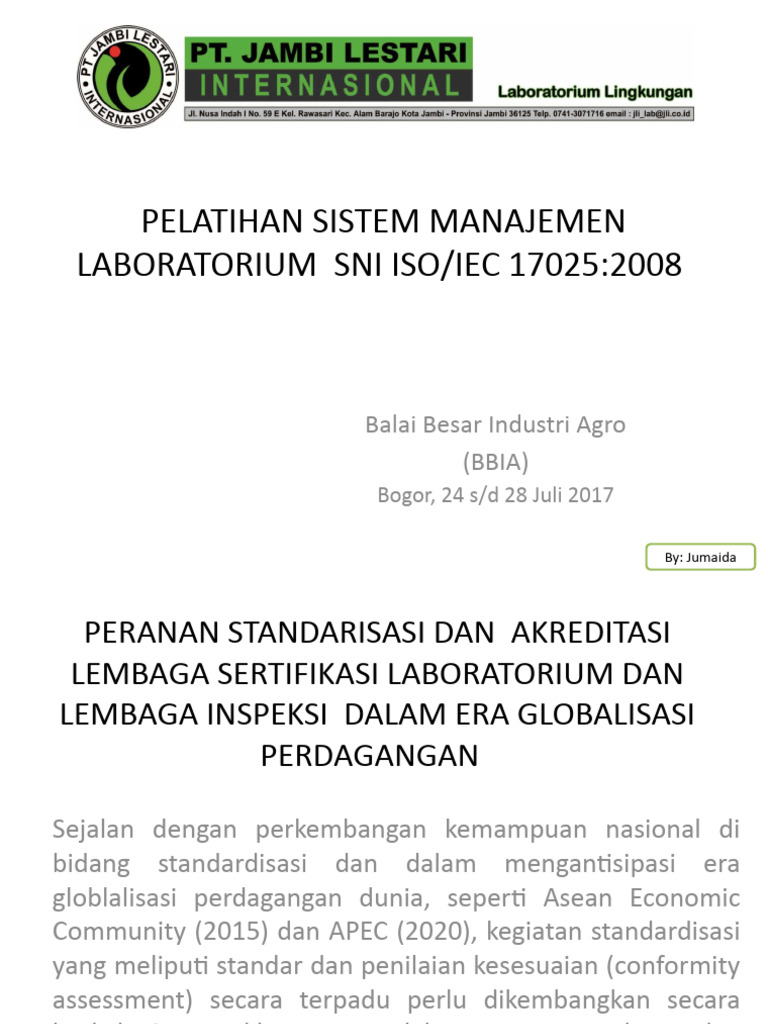 Pelatihan Sistem Manajemen Laboratorium | PDF
