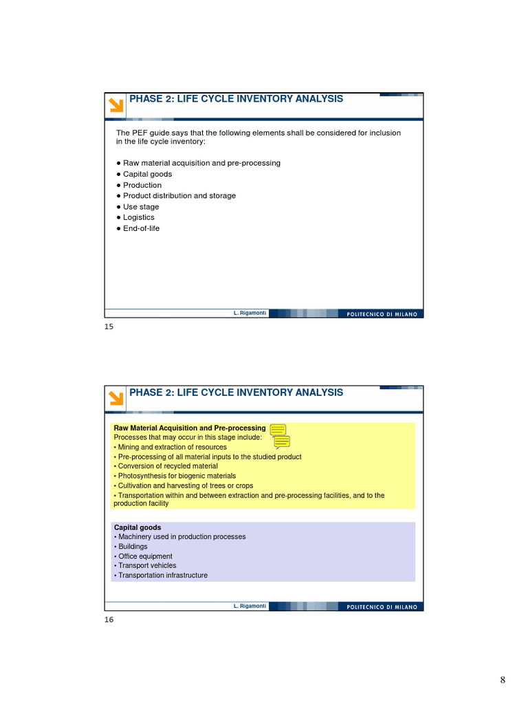 Phase 2: Life Cycle Inventory Analysis | PDF | Life Cycle Assessment | Sustainable Development