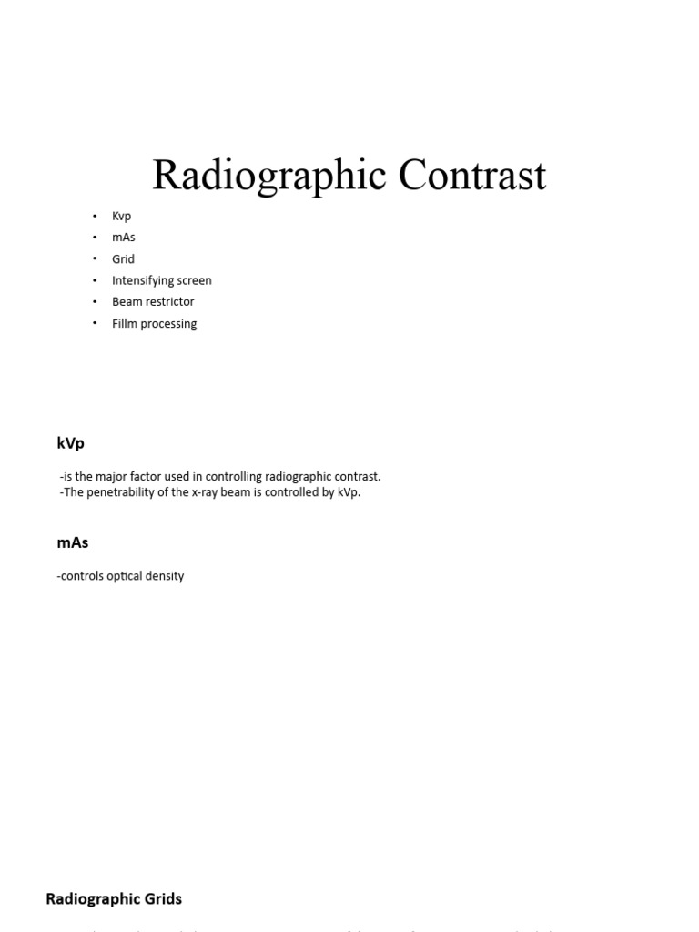 Radiographic Contrast | PDF | Radiography | X Ray