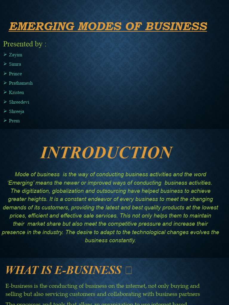 Emerging Modes of Business | PDF | Electronic Business | Outsourcing