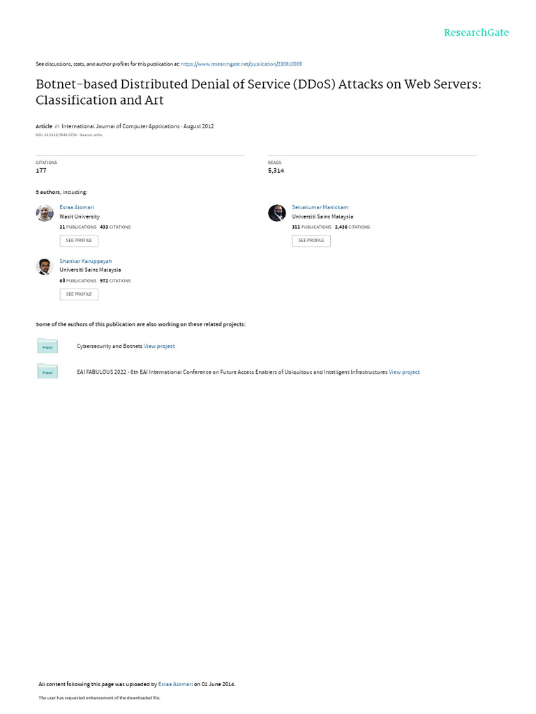 Botnet-Based Distributed Denial of Service (DDoS) Attacks On Web ... Botnet-Based Distributed Denial of Service (DDoS) Attacks On Web ...