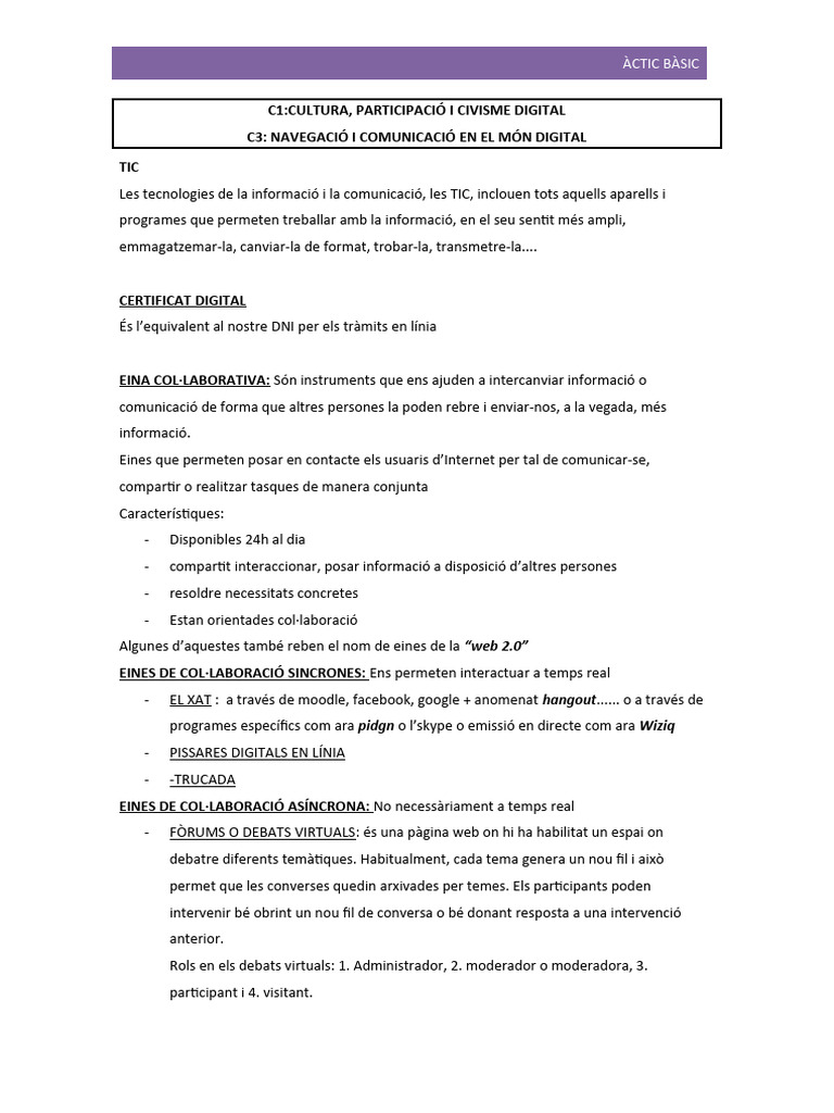 Resum Actic Bàsic | PDF