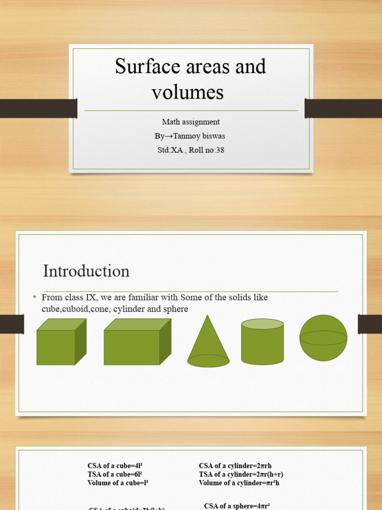 Math Assignment Surface Areas and Volumes | PDF