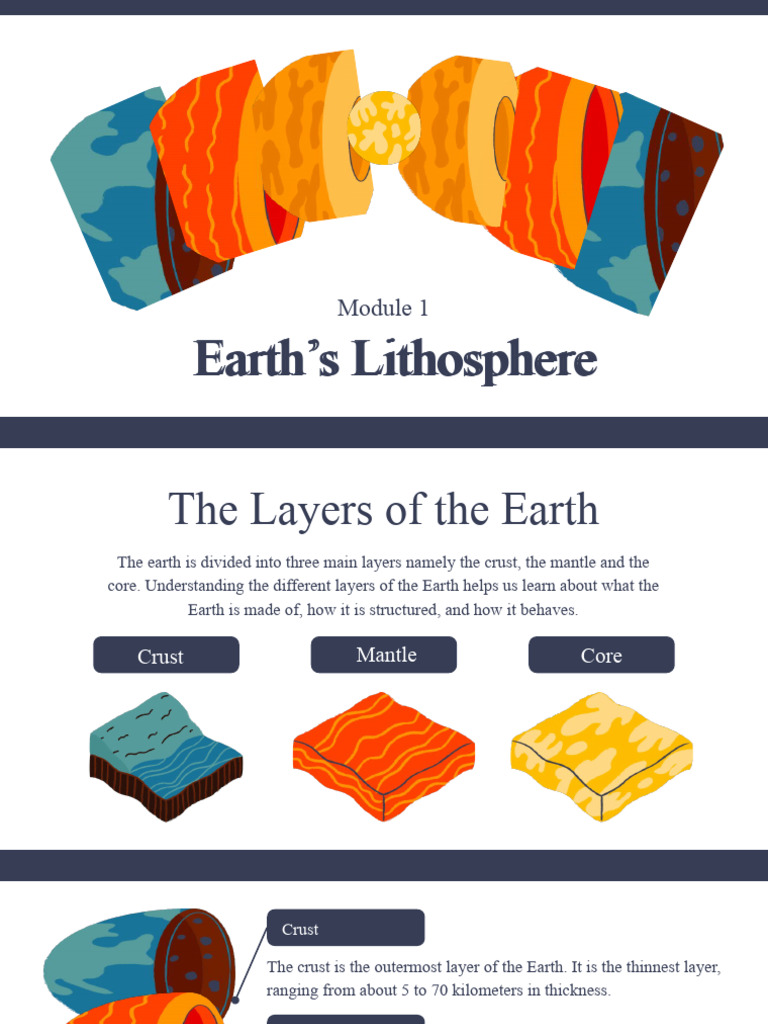 Earths Lithosphere Oceanic Crust Vs Continental Crust | PDF