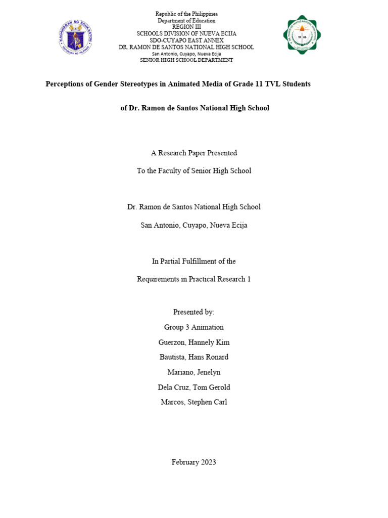 Gender Stereotypes in Animated Media | PDF | Gender Studies | Gender