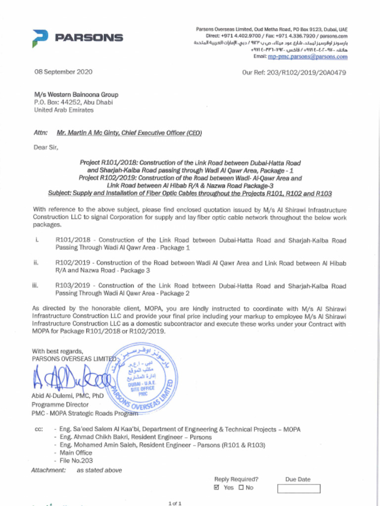 20A0479 Supply and Installation of Fiber Optic Cables Throughout The ...