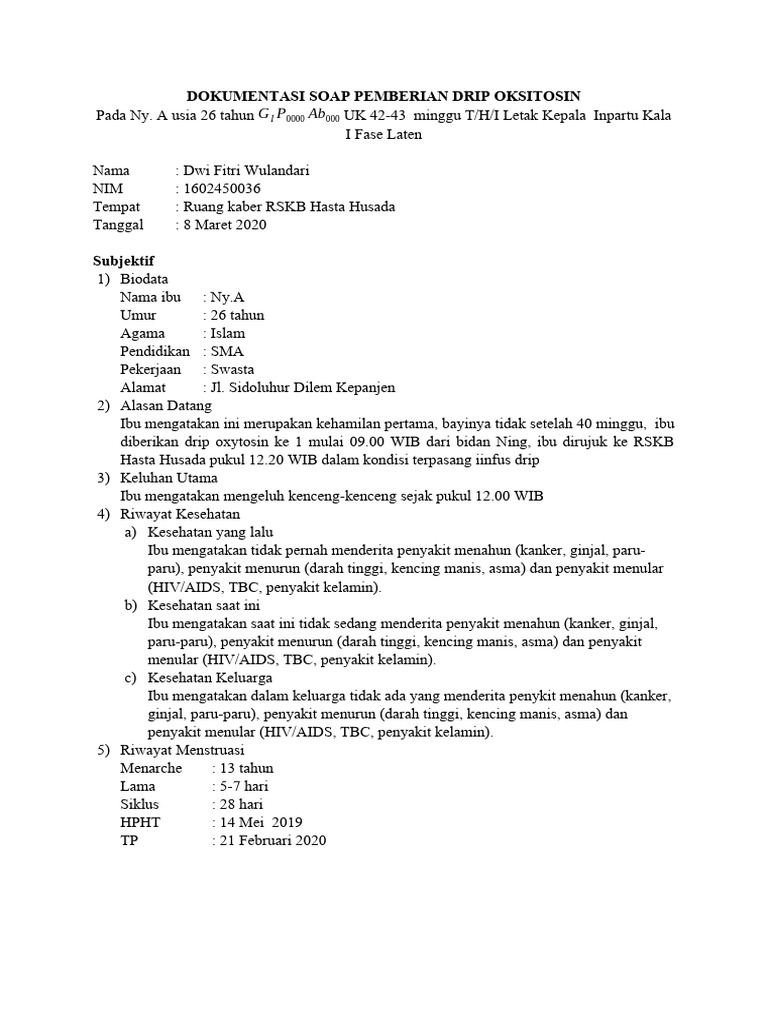 Soap Drip Oxitosin | PDF