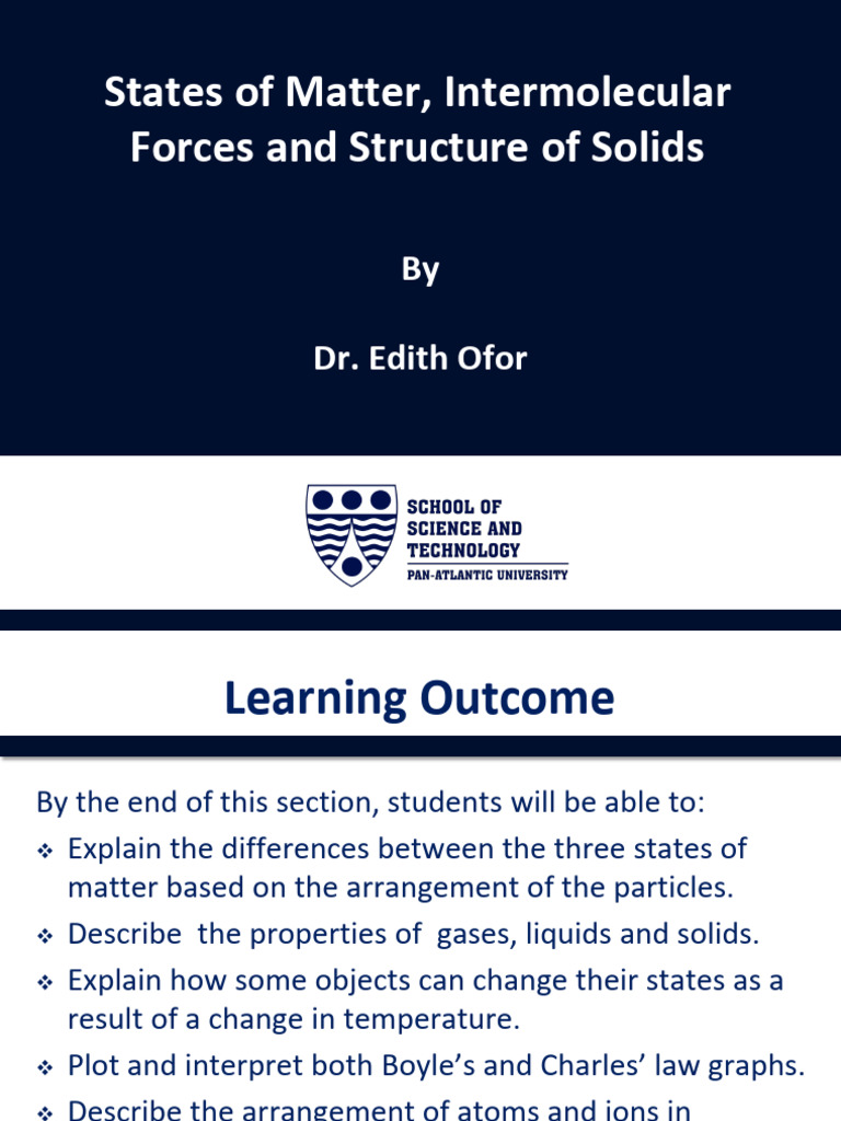 States of Matter, Intermolecular Forces and Structure of Solids | PDF ...