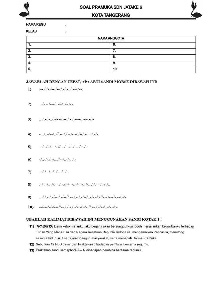 Soal Sandi Morse | PDF