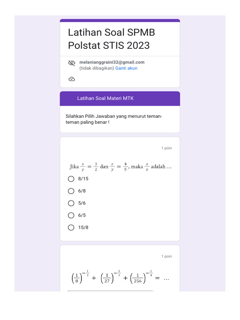 Latihan Soal SPMB Polstat STIS 2023 | PDF