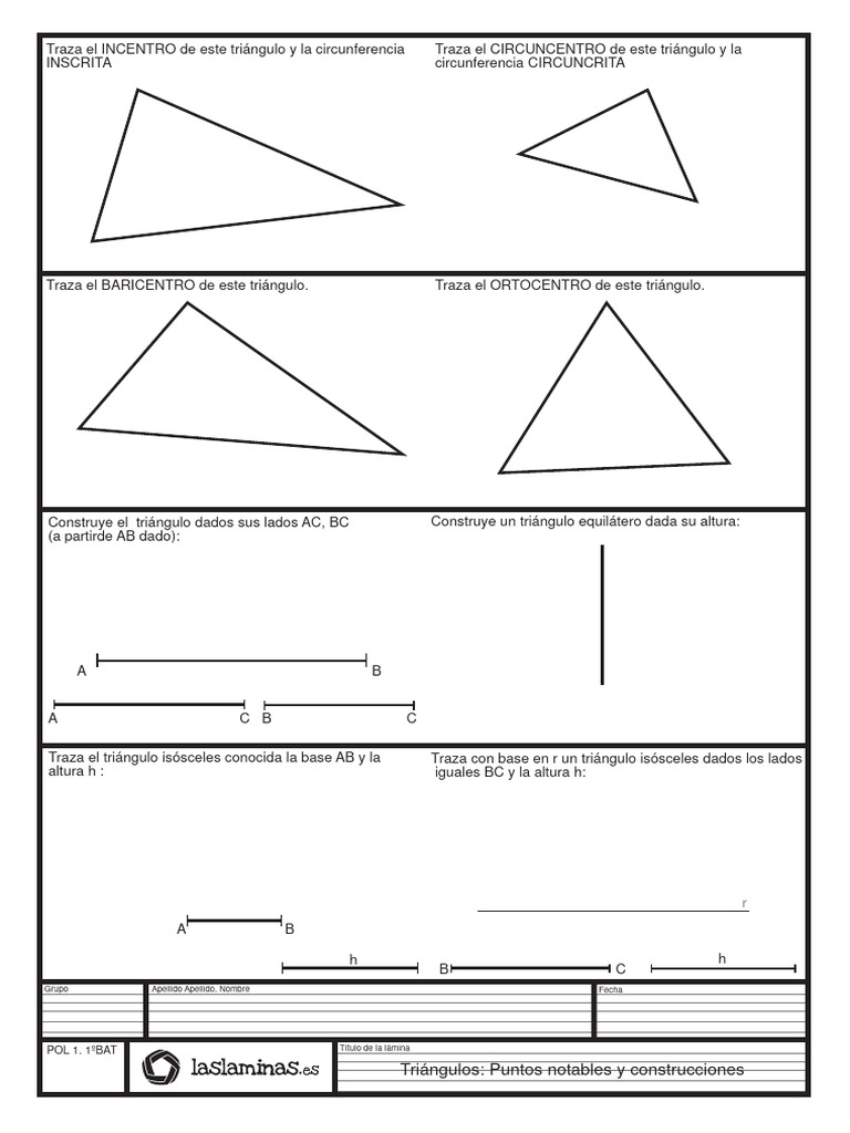 Triángulos 1 Ejercicios Pdf