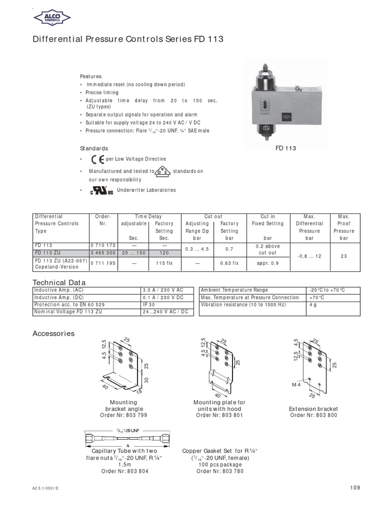 ALCO-DIFF PRESS Switch | PDF | Switch | Amplifier