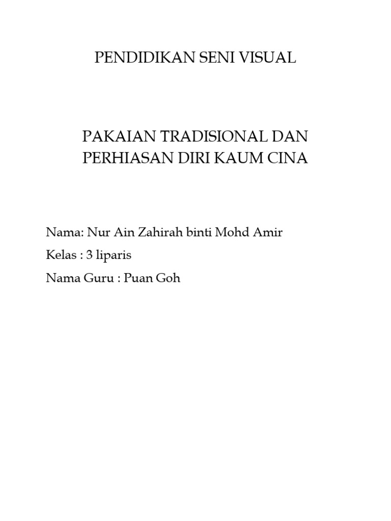 Folio Seni Tingkatan 3 | PDF