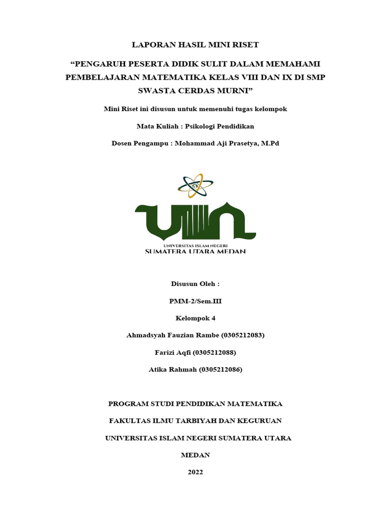 Mini Riset Kelompok 4 | PDF | Karier & Perkembangan | Bisnis