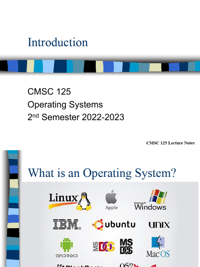 1 Introduction Lecture Slides PDF | PDF | Process (Computing) | Operating System