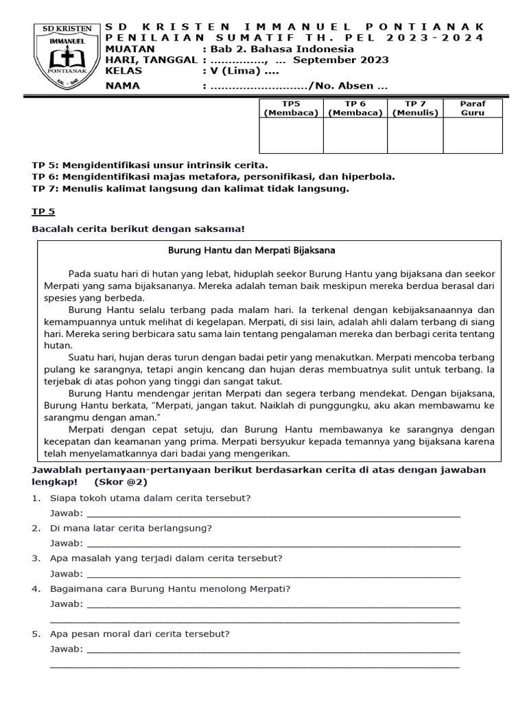 Soal PH Bi Bab 2 | PDF | Seni & Disiplin Bahasa