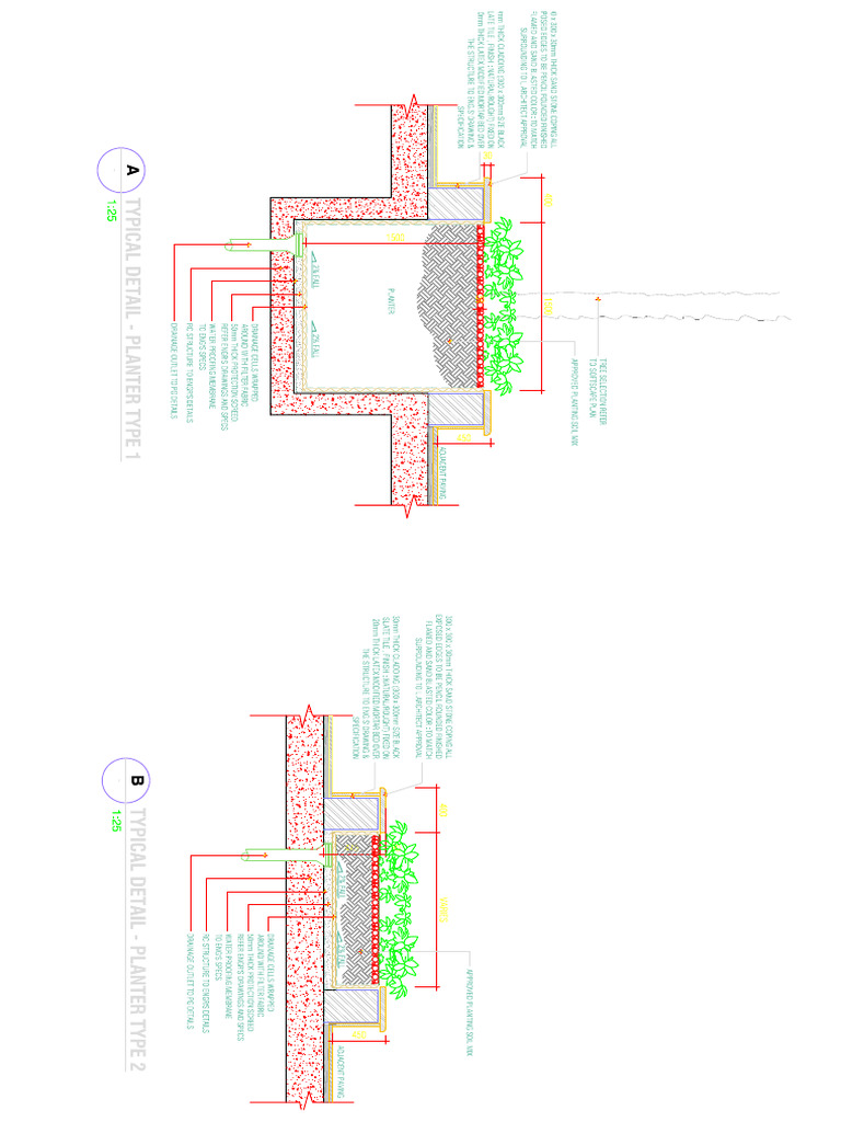 Planter Typical Details CAD Template DWG Layout1 | PDF