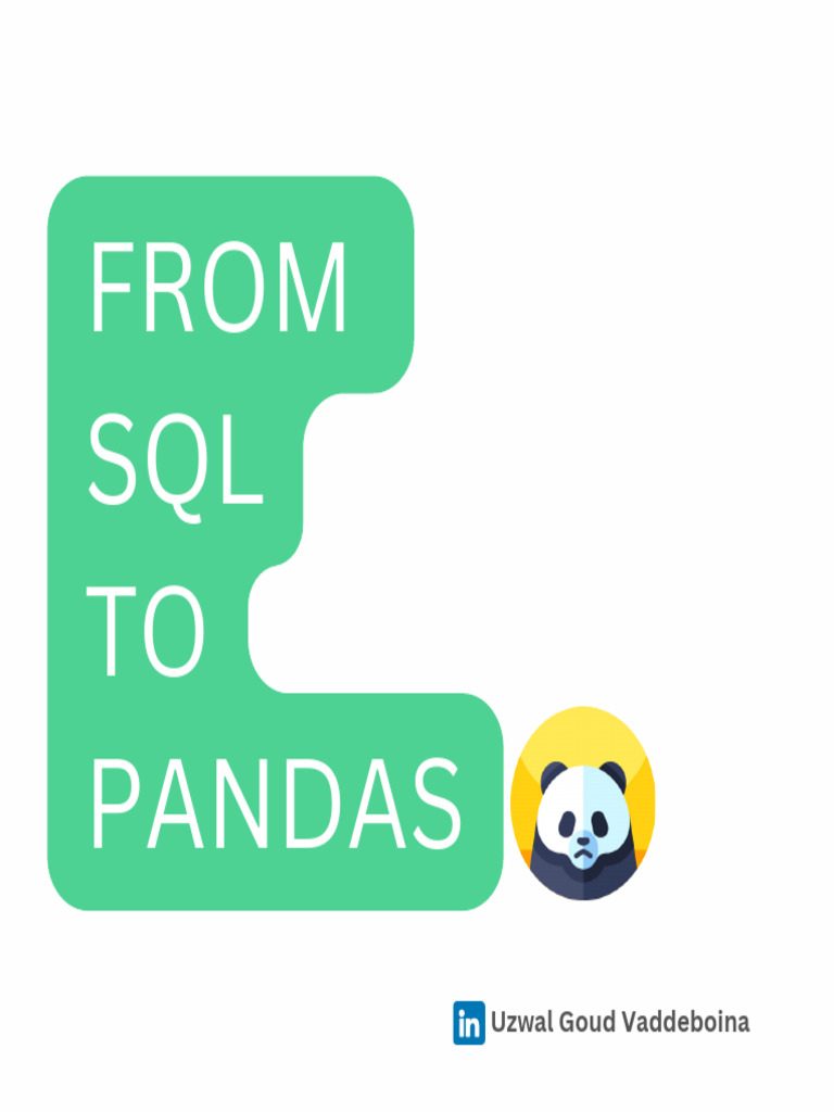 From SQL To Pandas | PDF | Computers From SQL To Pandas | PDF | Computers
