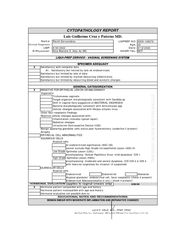 Cervical Screening Report | PDF | Medical Specialties | Medicine