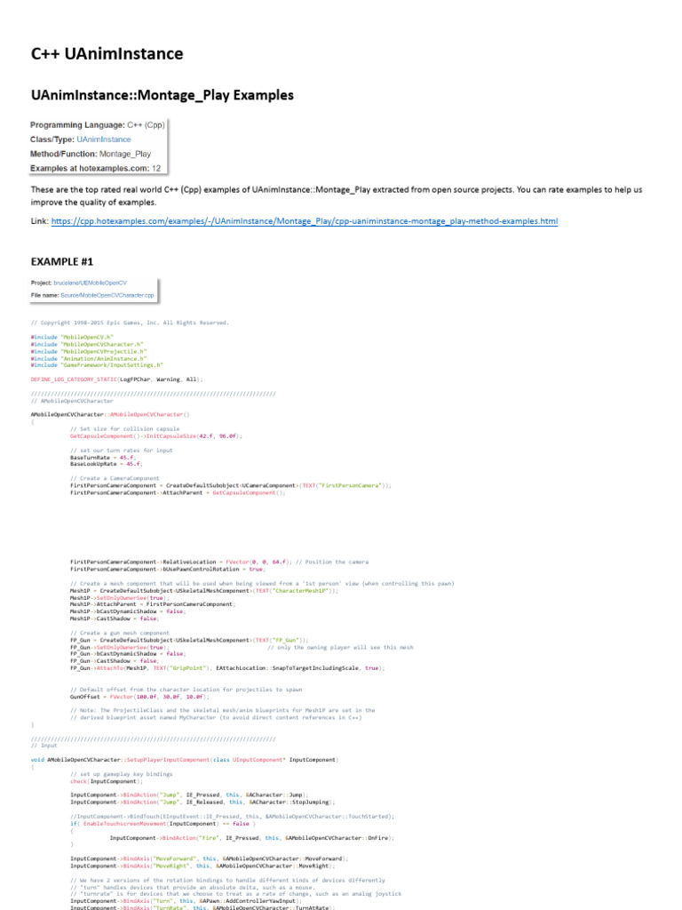 C++ UAnimInstance Examples | PDF | Software Engineering | Computer Programming
