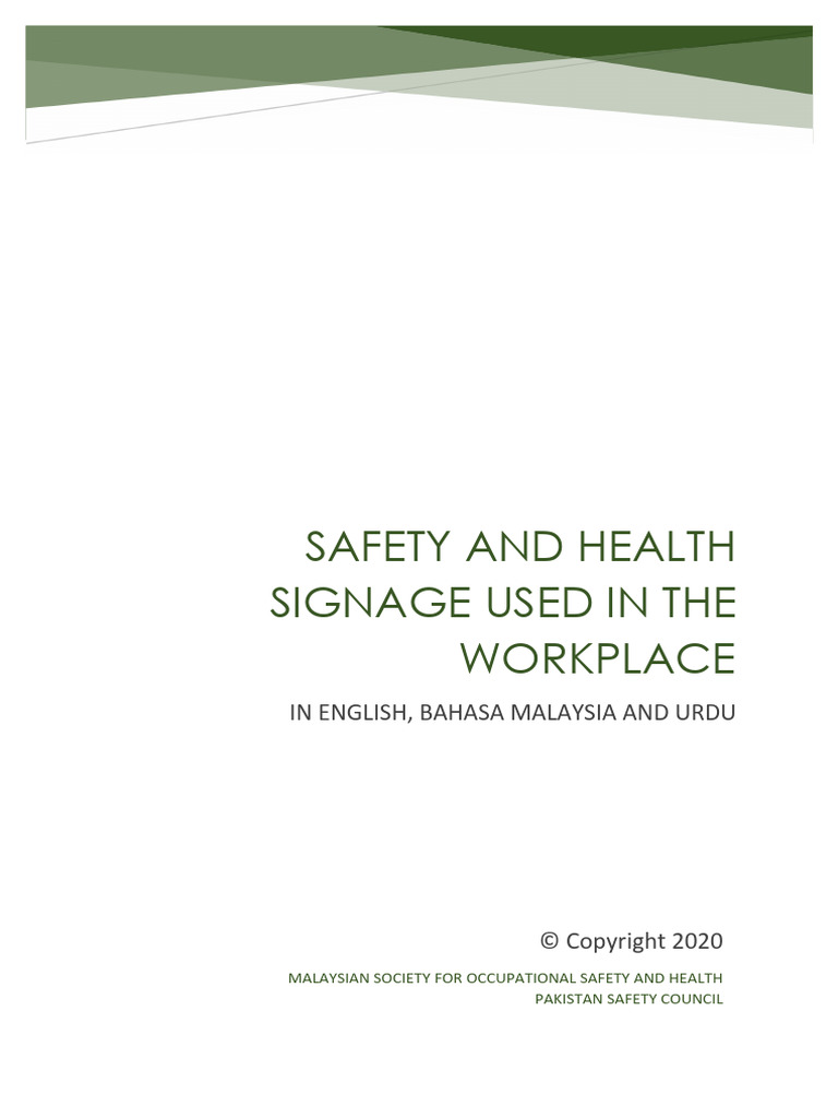 50 Safety Signs in English Bahasa Malaysia and Urdu - 2 | PDF | Safety ...