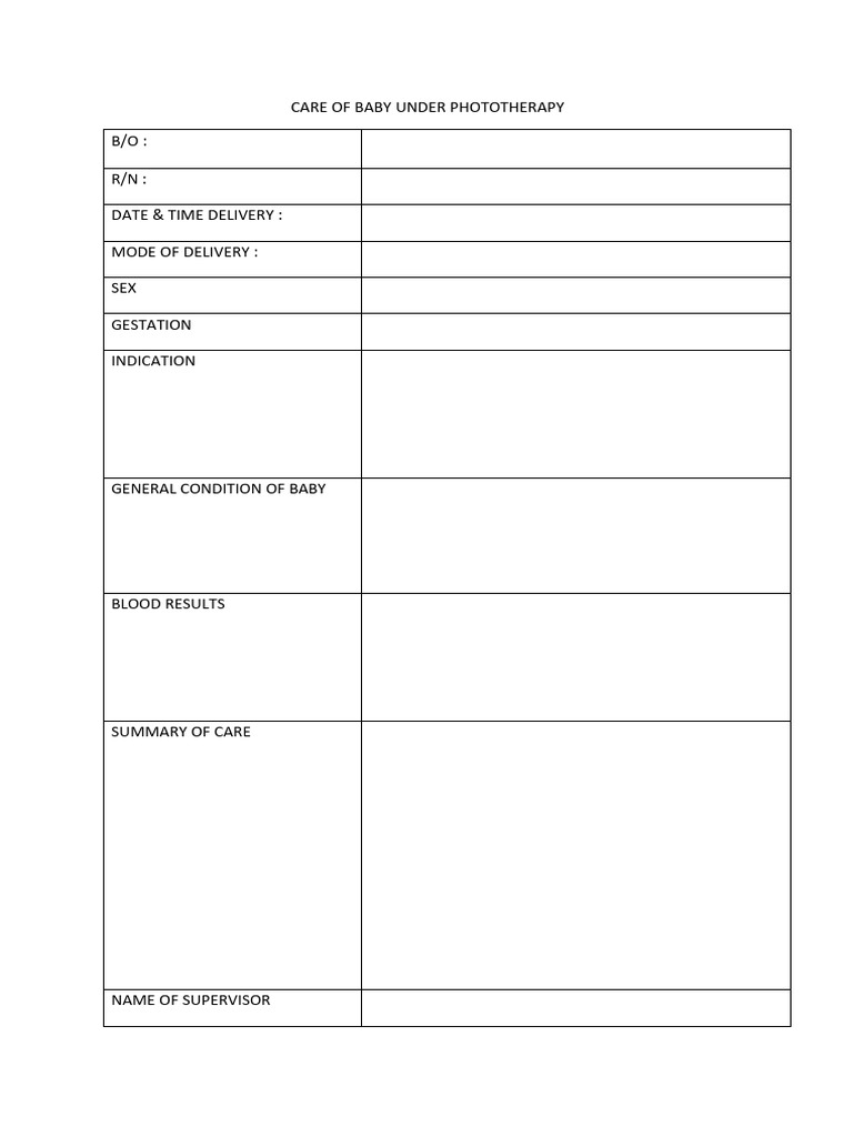 Care of Baby Under Phototherapy y | PDF