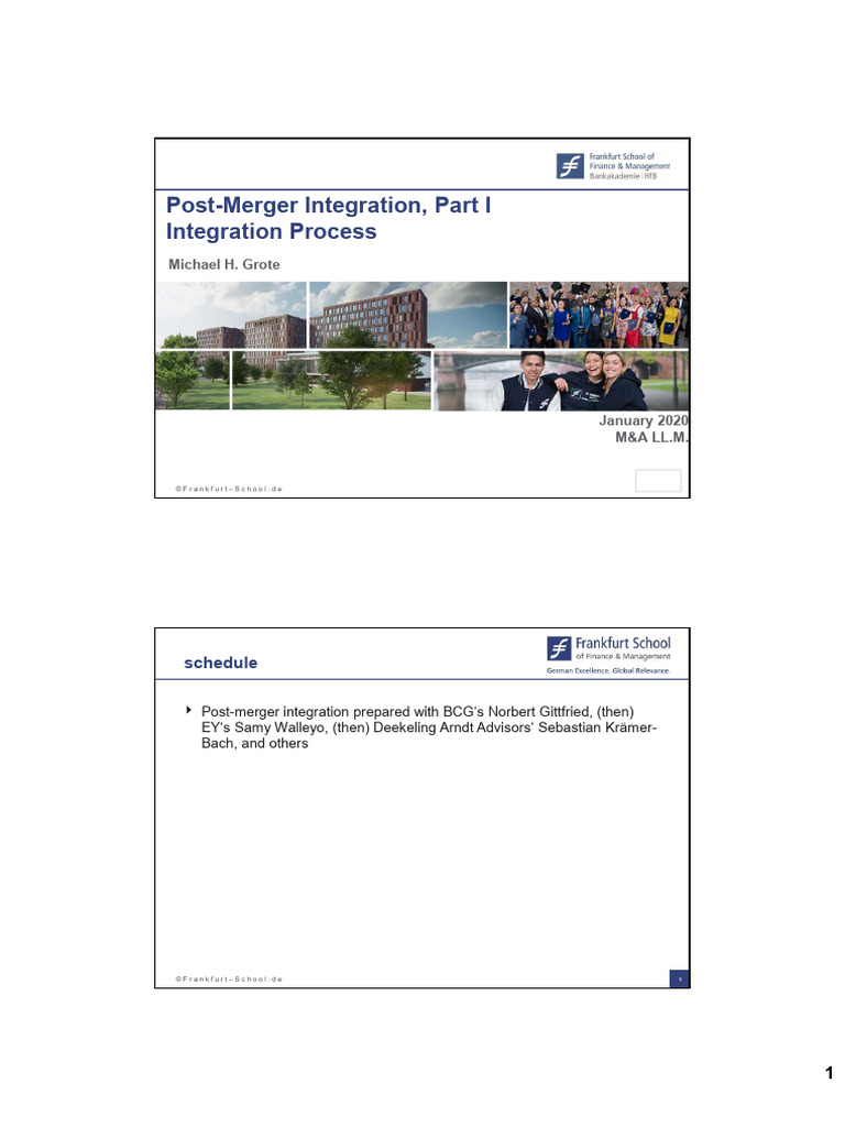 Post-Merger Integration Guide | PDF | Mergers And Acquisitions | Top ...