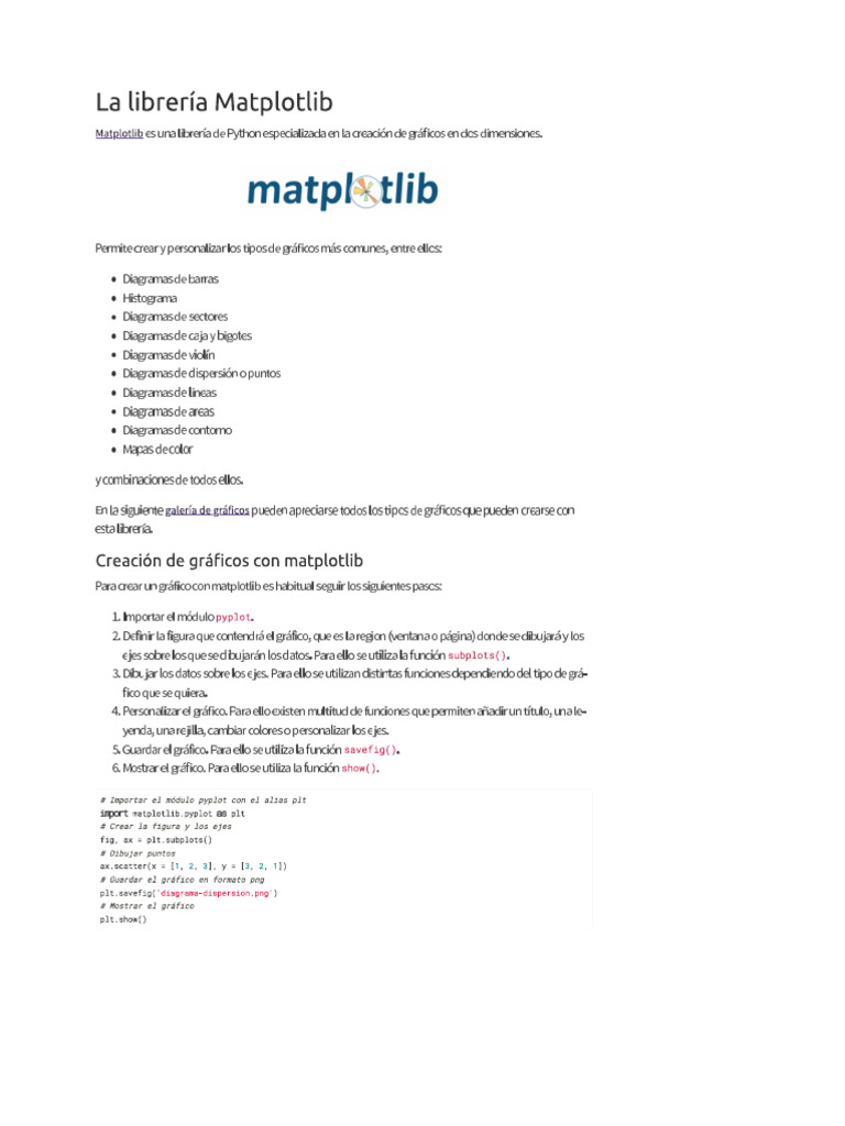 La Librería Matplotlib - Aprende Con Alf | PDF
