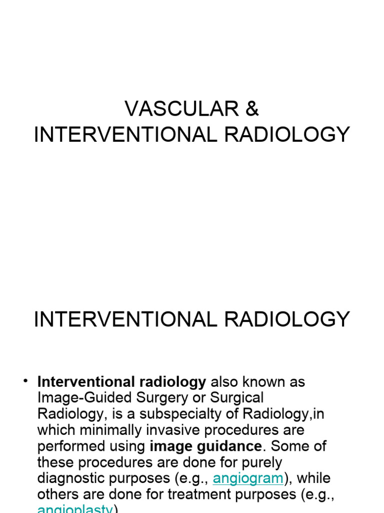 Vascular & Interventional Radiology | PDF