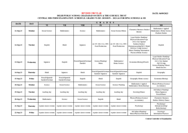 Revised Cmte 2023-24 Datesheet - DPSG & Sis | PDF | Social Sciences ...