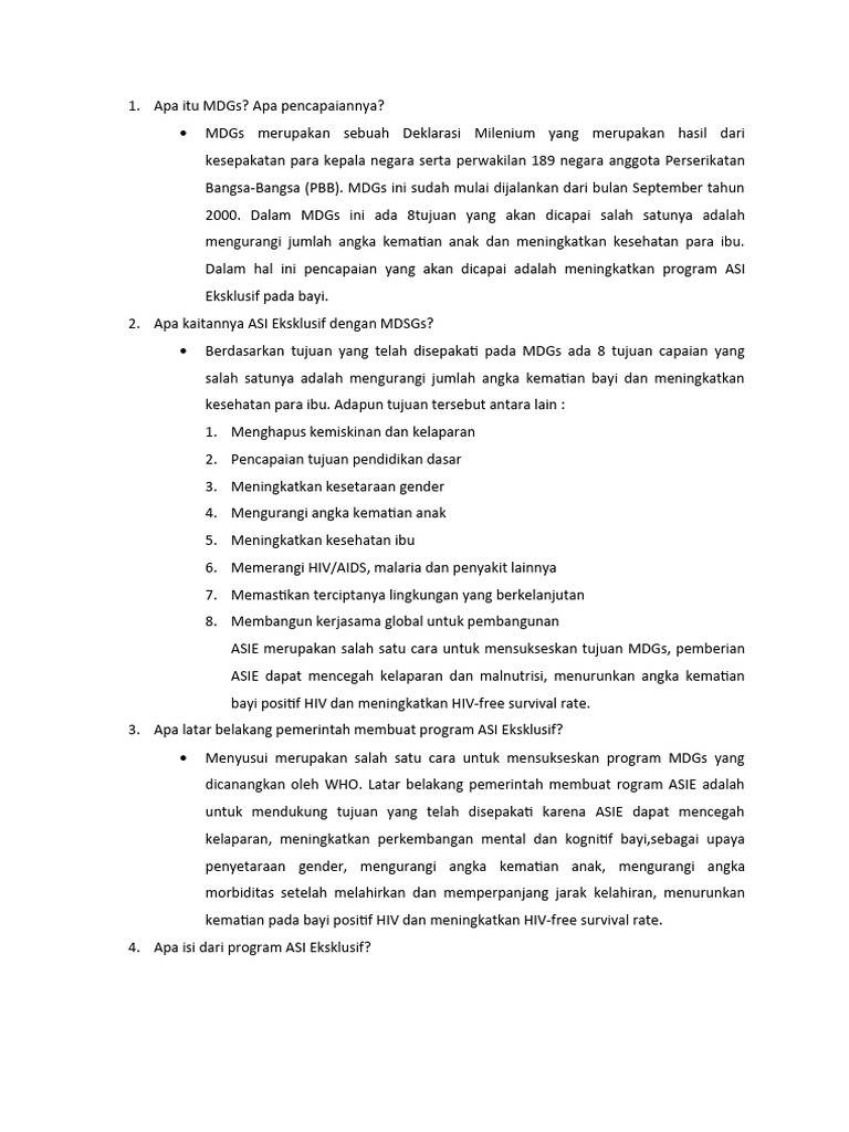 Apa Itu MDGs | PDF