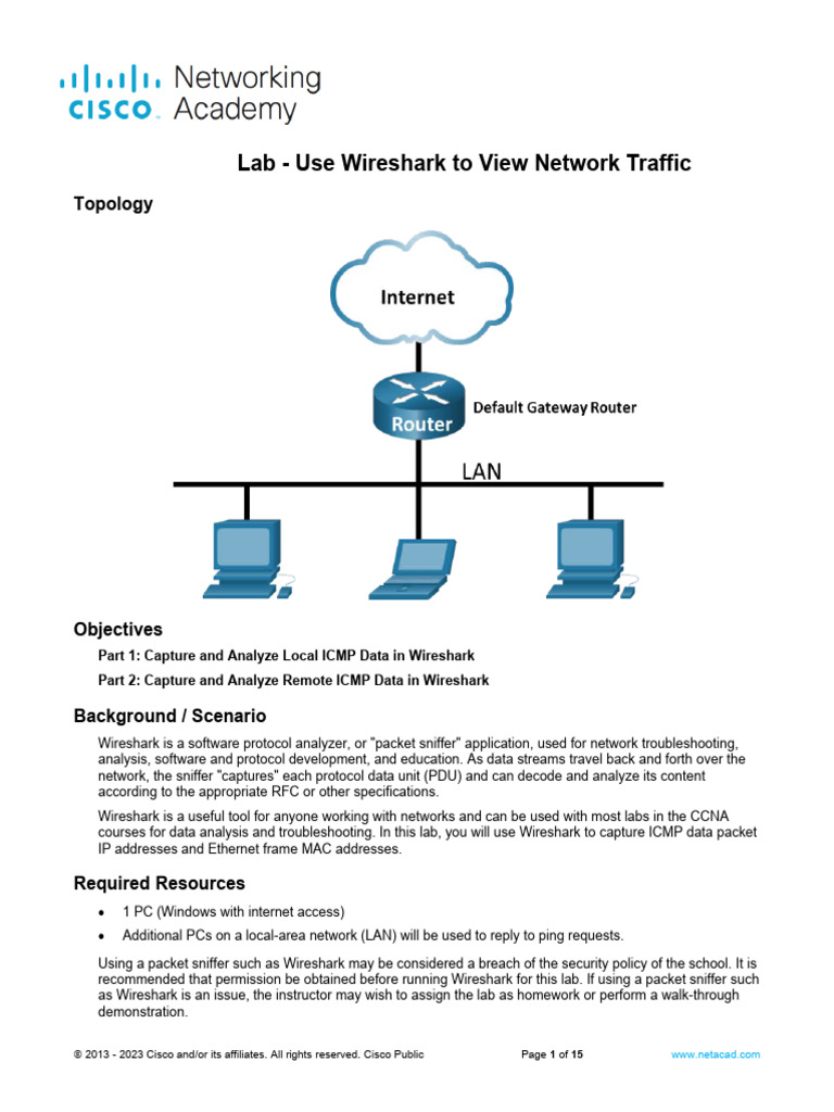 Wireshark ICMP Traffic Analysis Lab | PDF | Ip Address | Cyberspace